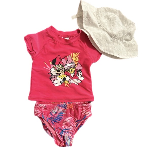 Disney | Swim | 2 For Disney Minnie Daisy Swim And White Sunhat Baby ...